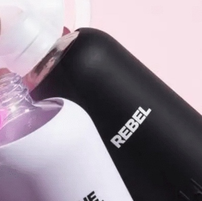 Jet Rebel • Opaque black with white text – the bkr archives